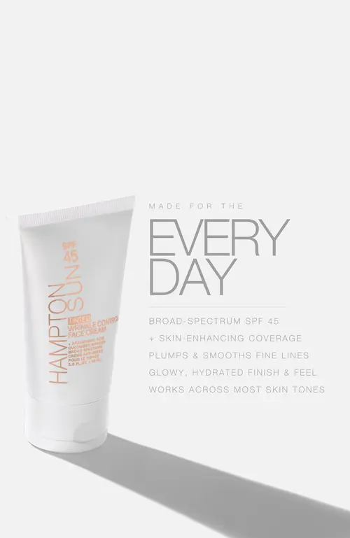 HAMPTON SUN Tinted Spf 45 Wrinkle Control Face Cream 2 Oz