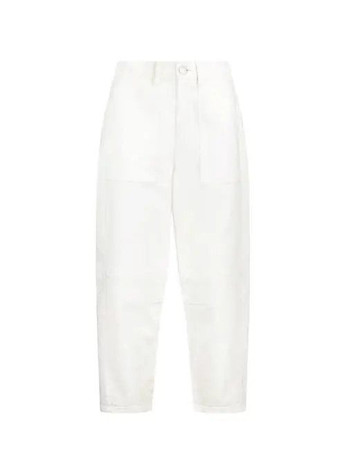 BAUKJEN Reece Stretch Barrel Leg Cargo Jeans - Soft White