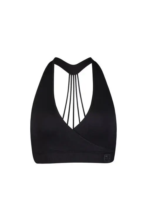 BRABAR Hug Strappy Halter Sports Bralette - Black
