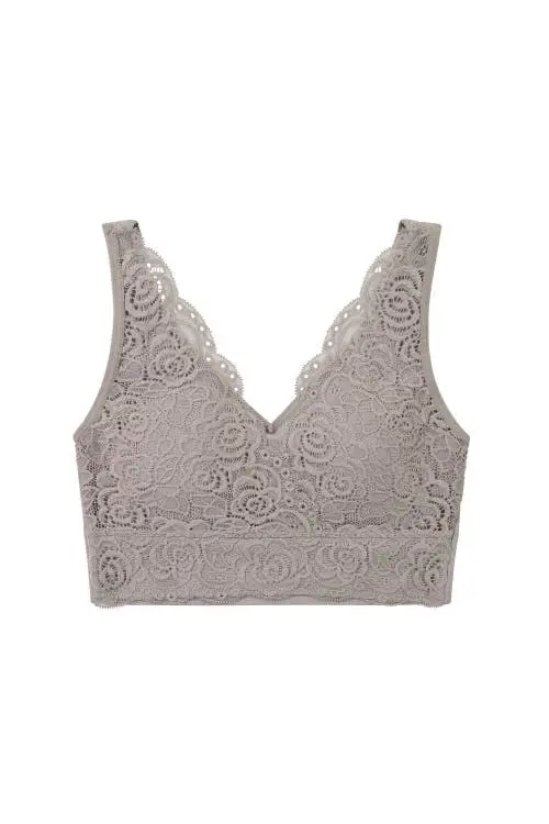 BRABAR Soft Reversible V Lace Bralette - Ash