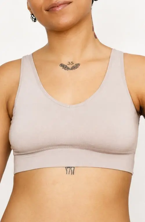 BRABAR Soft Reversible V Lace Bralette - Ash