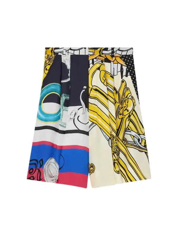Celine Printed Silk Twill Shorts - Multicolor