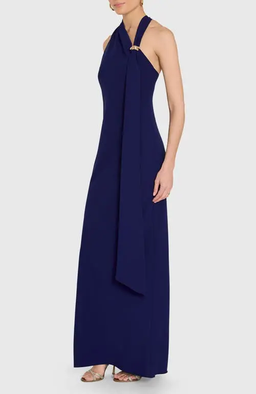 Amanda Uprichard Sonya Asymmetric Drape Sleeveless Gown