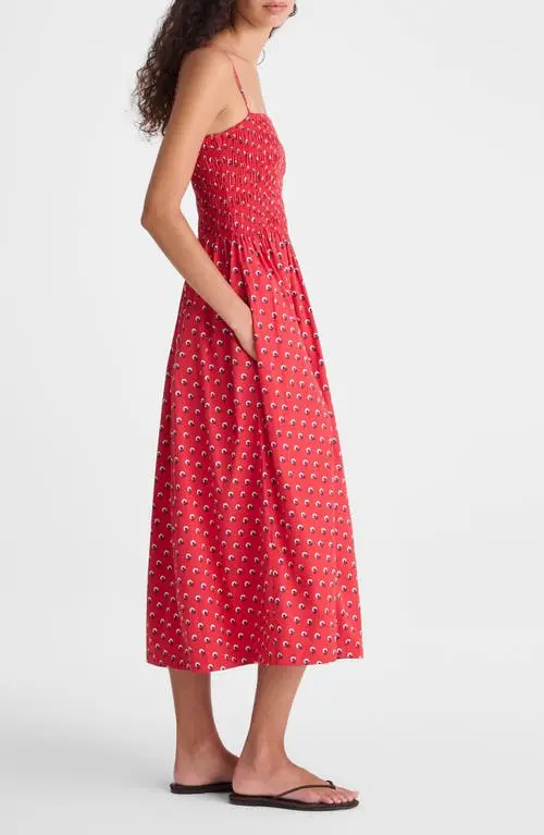 Madewell Peyton Midi Sundress In Geometric Floral Print