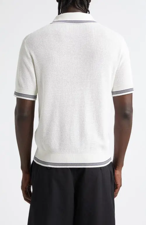 Jacquemus Le Polo Voilier Sailboat Patch Silk & Cotton Polo - White 100