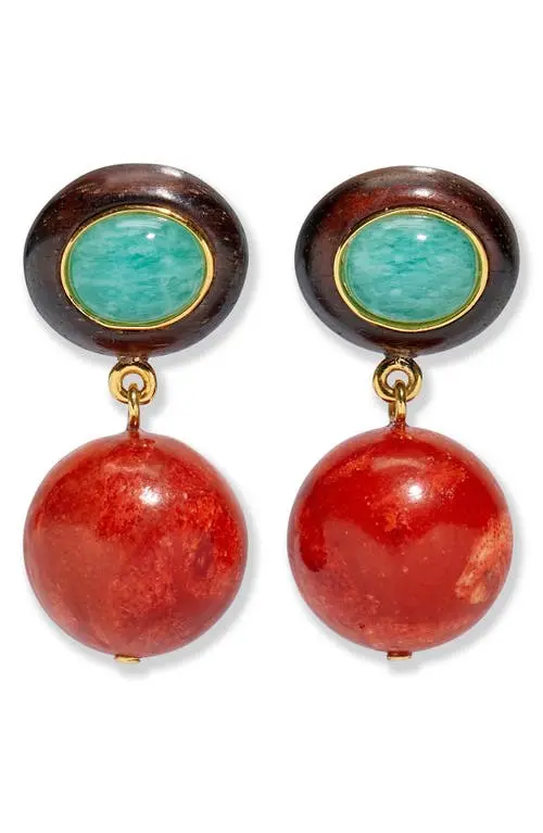LIZZIE FORTUNATO Laurel Semiprecious Stone Drop Earrings