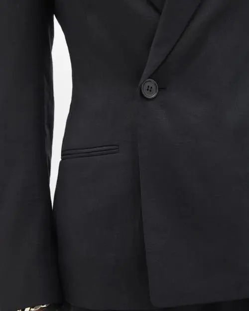 Another Tomorrow Double Breasted Fitted Jacket