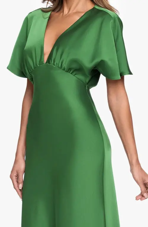 Betsy & Adam V-neck Satin Gown