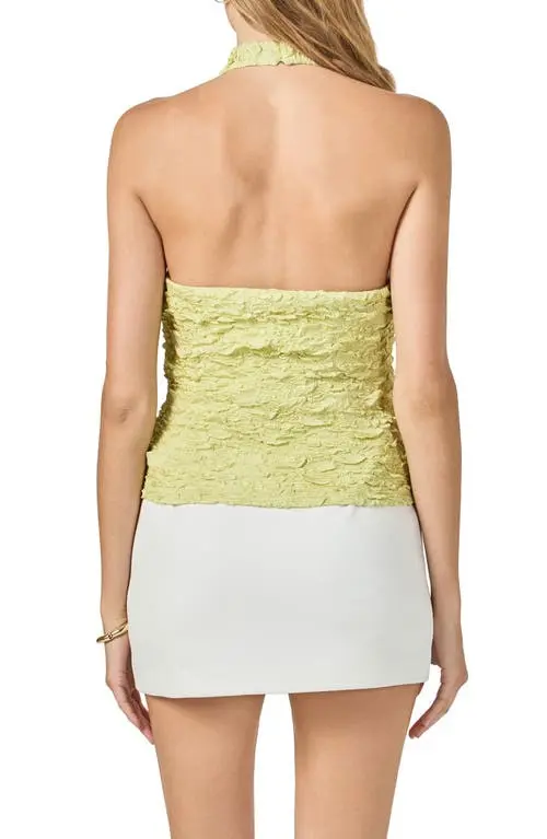Endless Rose Textured Halter Top With Cutout And Open Back