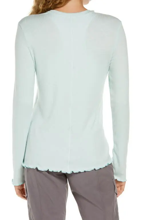 Zella Lettuce Edge Long Sleeve Rib T-shirt