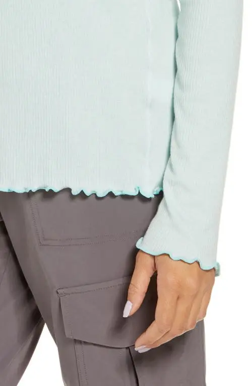 Zella Lettuce Edge Long Sleeve Rib T-shirt