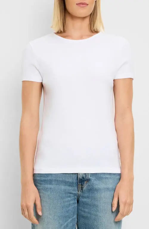 Michael Stars Haley Fine Bonded Cotton T-shirt - White