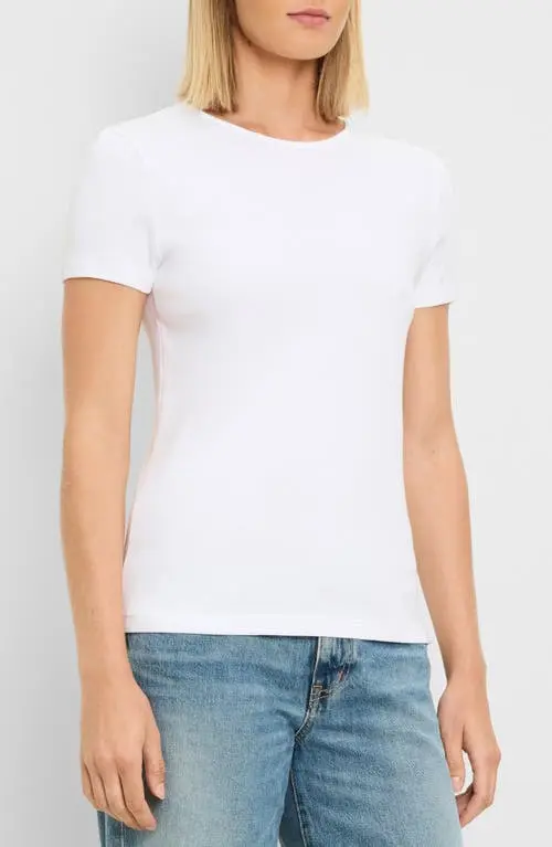 Michael Stars Haley Fine Bonded Cotton T-shirt - White