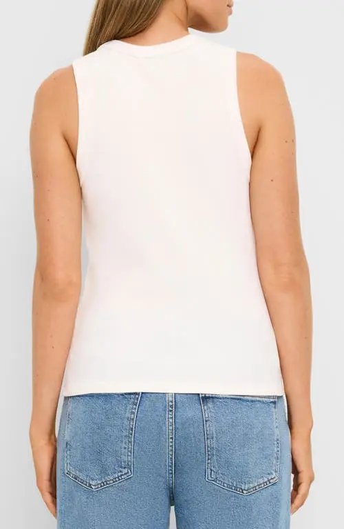 Michael Stars Brynn Scoop Neck Muscle Tank - Chalk