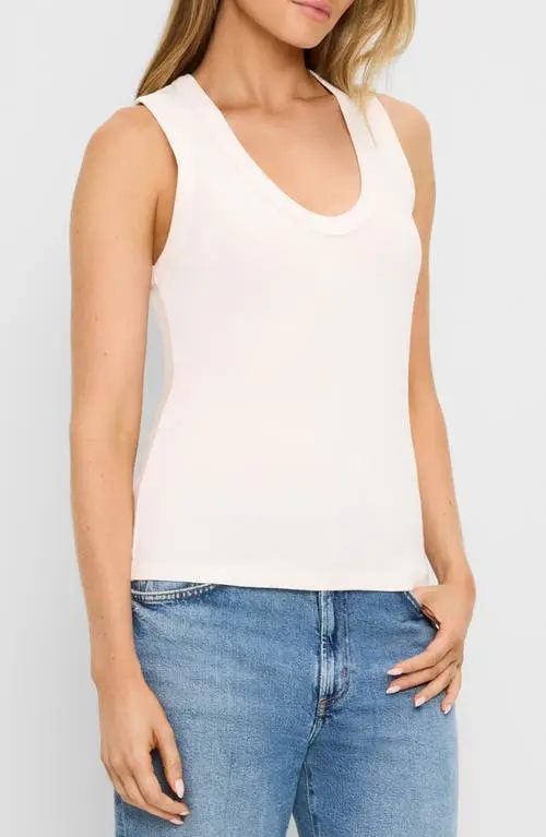 Michael Stars Brynn Scoop Neck Muscle Tank - Chalk