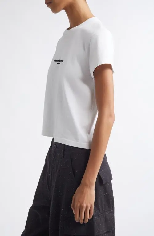 Alexander Wang Shrunken Cotton Logo T-shirt - White