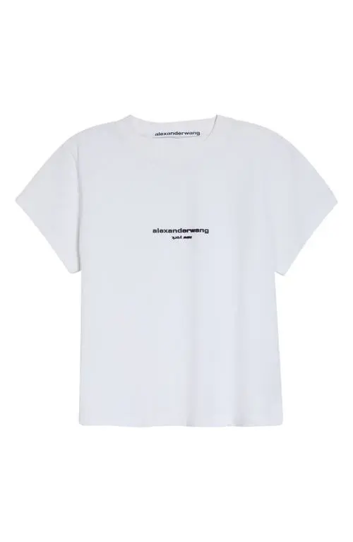 Alexander Wang Shrunken Cotton Logo T-shirt - White