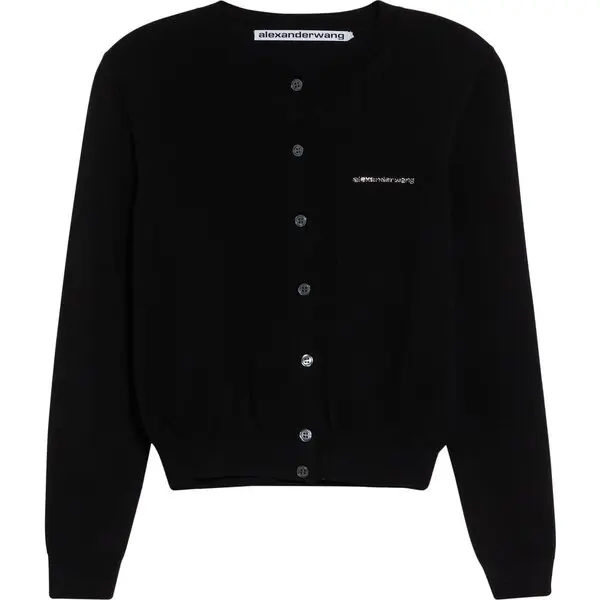 Alexander Wang Hotfix Logo Shrunken Cardigan