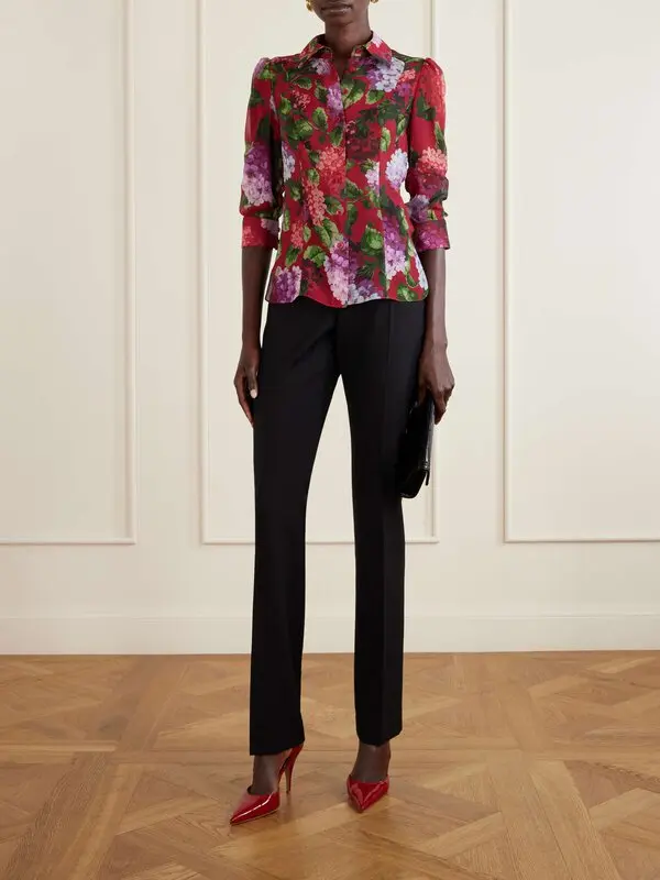 Carolina Herrera Floral-print Silk-chiffon Blouse