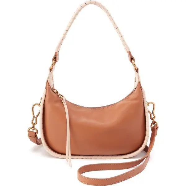 Hobo Small Mia Leather Crescent Shoulder Bag - Warm Cashew