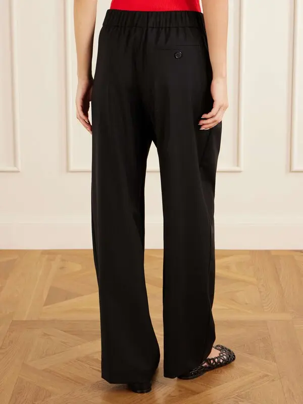 Loewe Pleated Wool Mid-rise Straight-leg Pants
