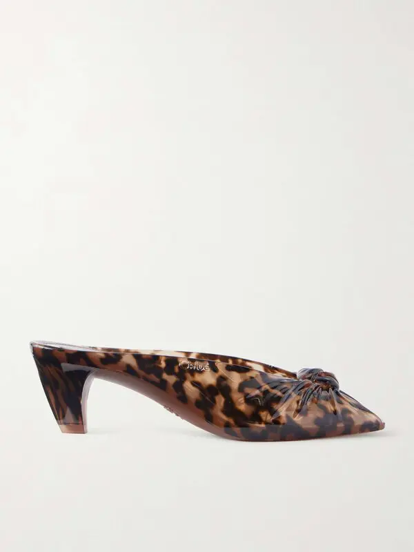 Chloé Ruched Leopard-print Tpu Mules - Leopard Print