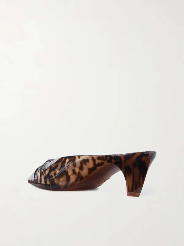 Chloé Ruched Leopard-print Tpu Mules