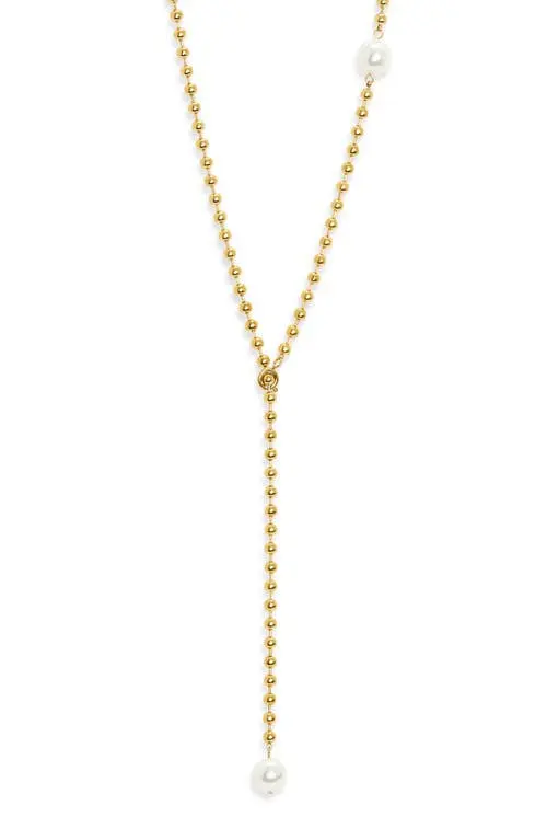 BRACHA Isla Lariat Y-necklace With Pearls - Gold