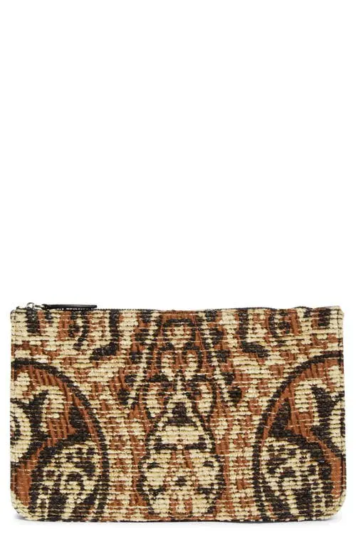 TOTEME Threefold Paisley Clutch - Rye/black