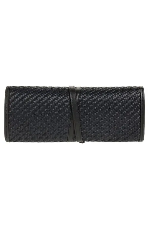 LIFFNER Belted Raffia Clutch