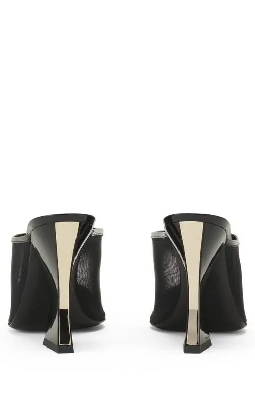 LANVIN Nocturne Mule In Mesh And Patent Leather