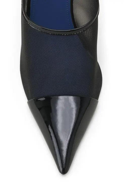 LANVIN Nocturne Mule In Mesh And Patent Leather