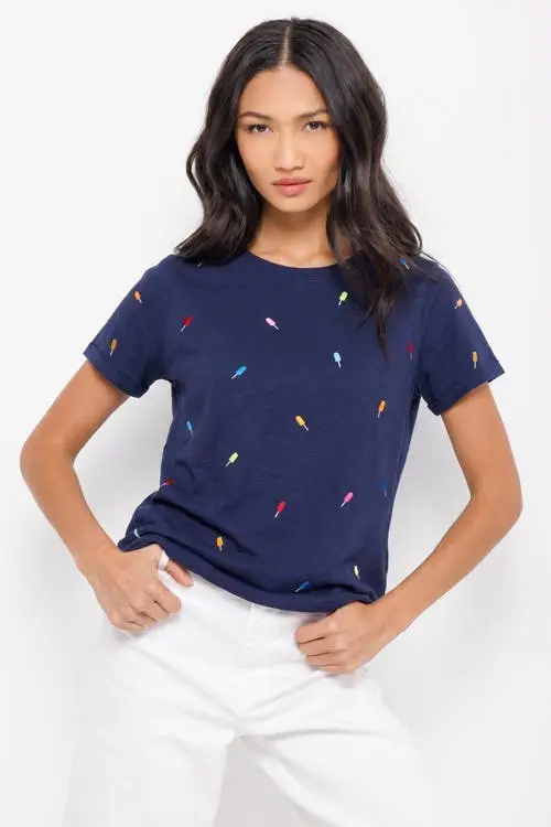 Lisa Todd Full Of Flavor Cotton Tee - Navy