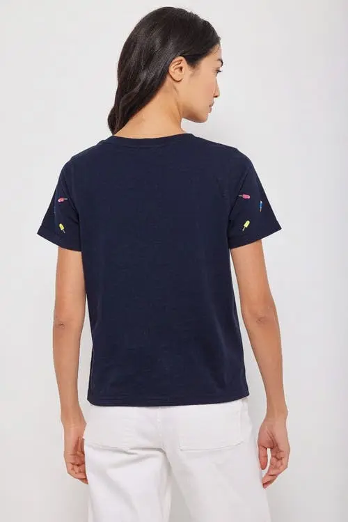 Lisa Todd Full Of Flavor Cotton Tee - Navy