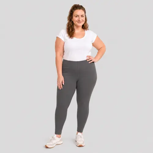 CITY THREADS USA-MADE Soft 100% Cotton Leggings - Concrete