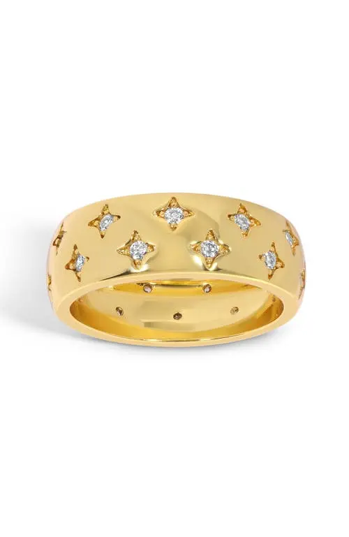 MAZIN JEWELS Bellagio 18k -plated Brass Statement Ring With Star-cut Crystals - Gold