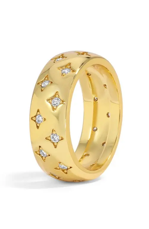 MAZIN JEWELS Bellagio 18k -plated Brass Statement Ring With Star-cut Crystals