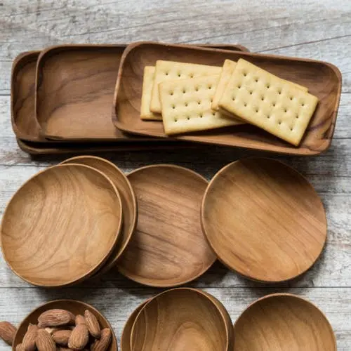 BE HOME Teak Traysset Of 4