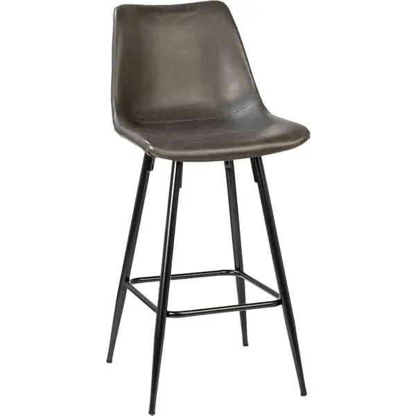 DOVETAIL FURNITURE Rhodes Upholstered Counter Stool - Black
