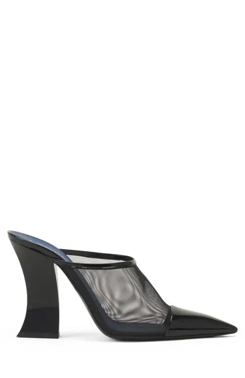 LANVIN Nocturne Mule In Mesh And Patent Leather - Black