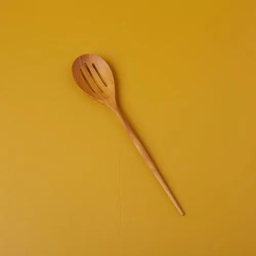 BE HOME Padma Teak Slotted Spoon