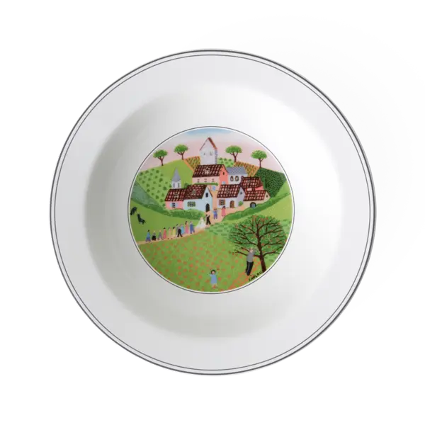 VILLEROY & BOCH Design Naif Rim Cereal Bowl #3 Wedding Procession - None