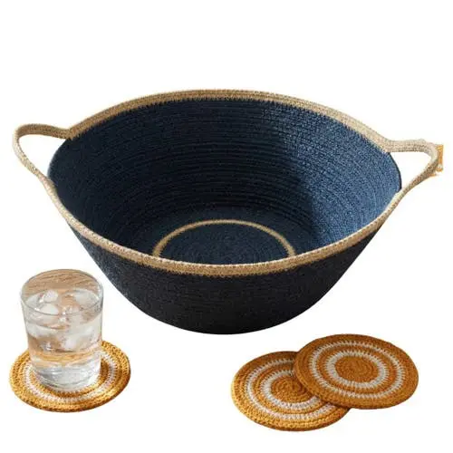 BE HOME Hydra Woven Seagrass Oversize Bowl With Handles
