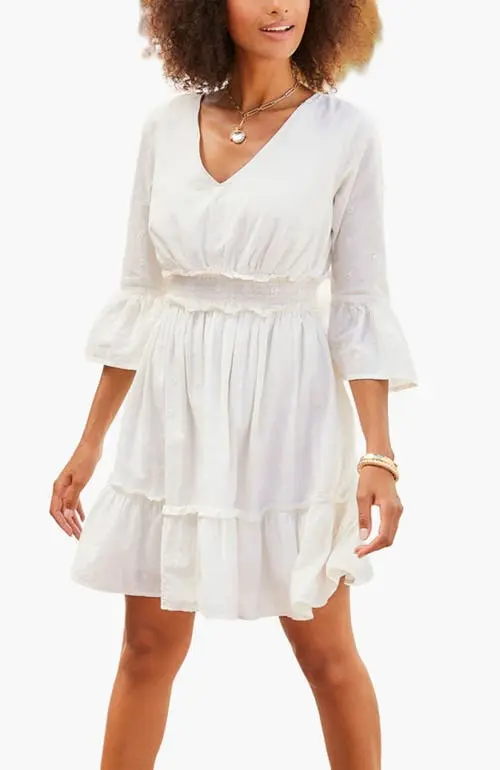 LASCANA Eyelet Detail V-neck Dress
