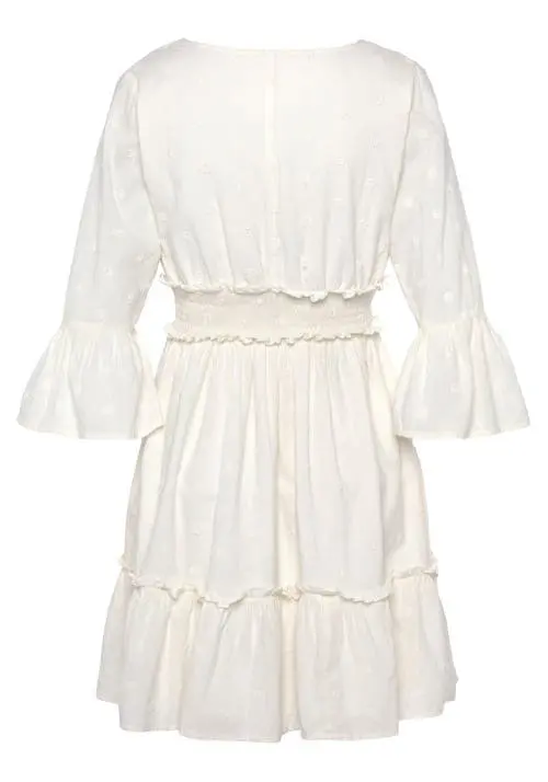 LASCANA Eyelet Detail V-neck Dress