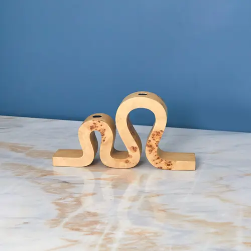 BE HOME Uma Burl Wood Candle Holder
