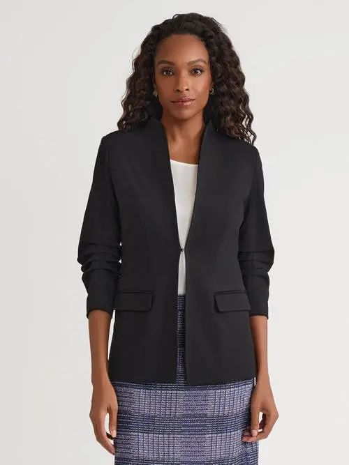 Misook Tailored Luxestretch Ponte Blazer - Black
