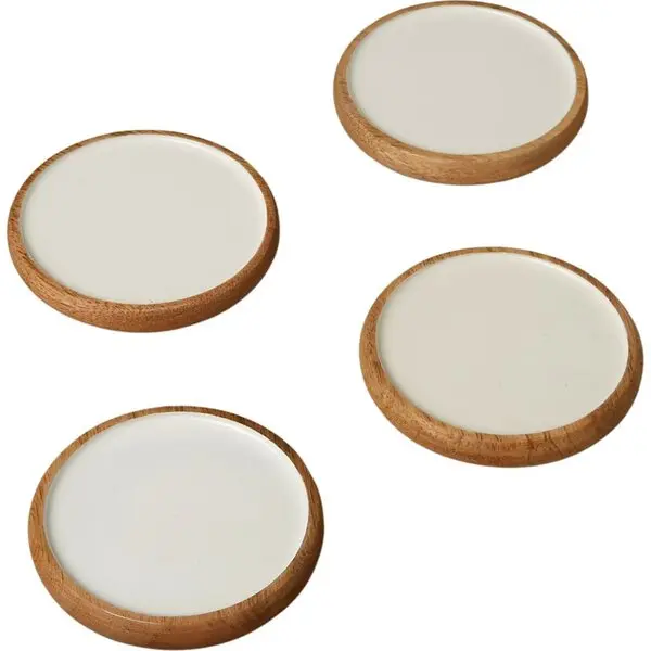 BE HOME Madras Curva Round Coastersset Of 4