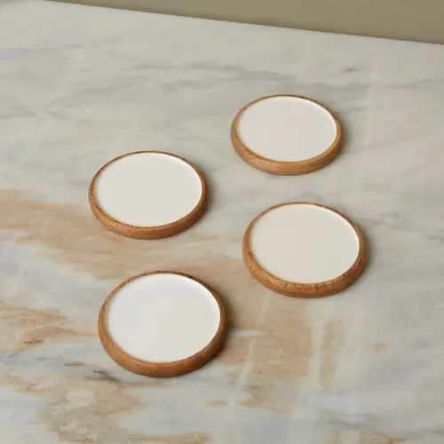 BE HOME Madras Curva Round Coastersset Of 4