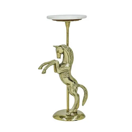 EXPO BAZAAR Horse Side Table With Marble Top
